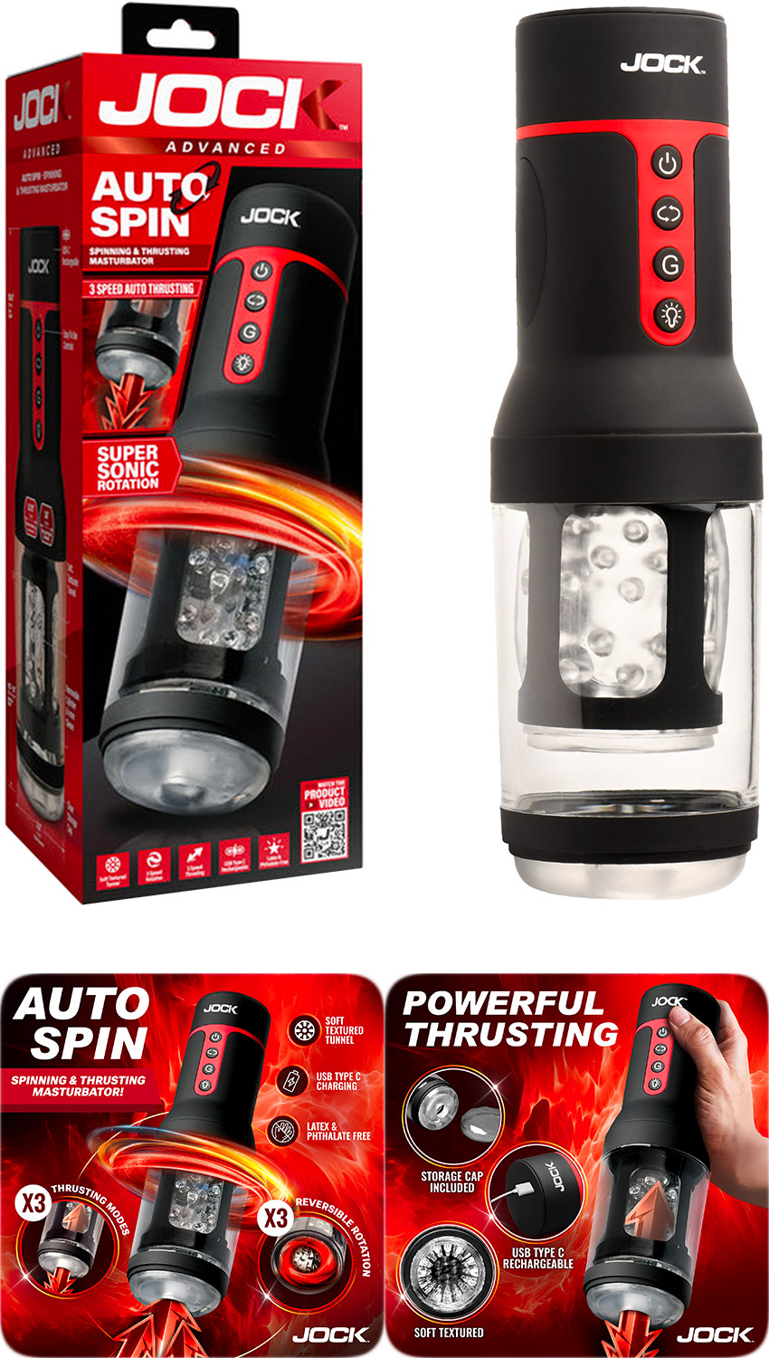 Jock Auto Spin | Masturbateur avec rotations et poussée