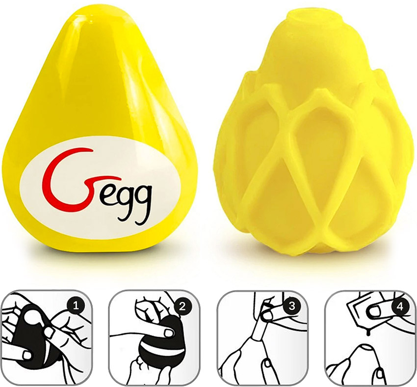 Gvibe Gegg Gelb | Strukturierter Ei-Masturbator | Inneres Wogen